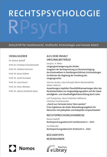 Rechtspsychologie - RPsych - Zeitschrift | Nomos Verlag